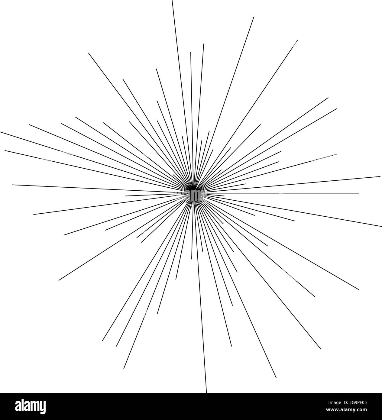 Abstract radial, radiating lines, stripes. Burst lines. Converging ...