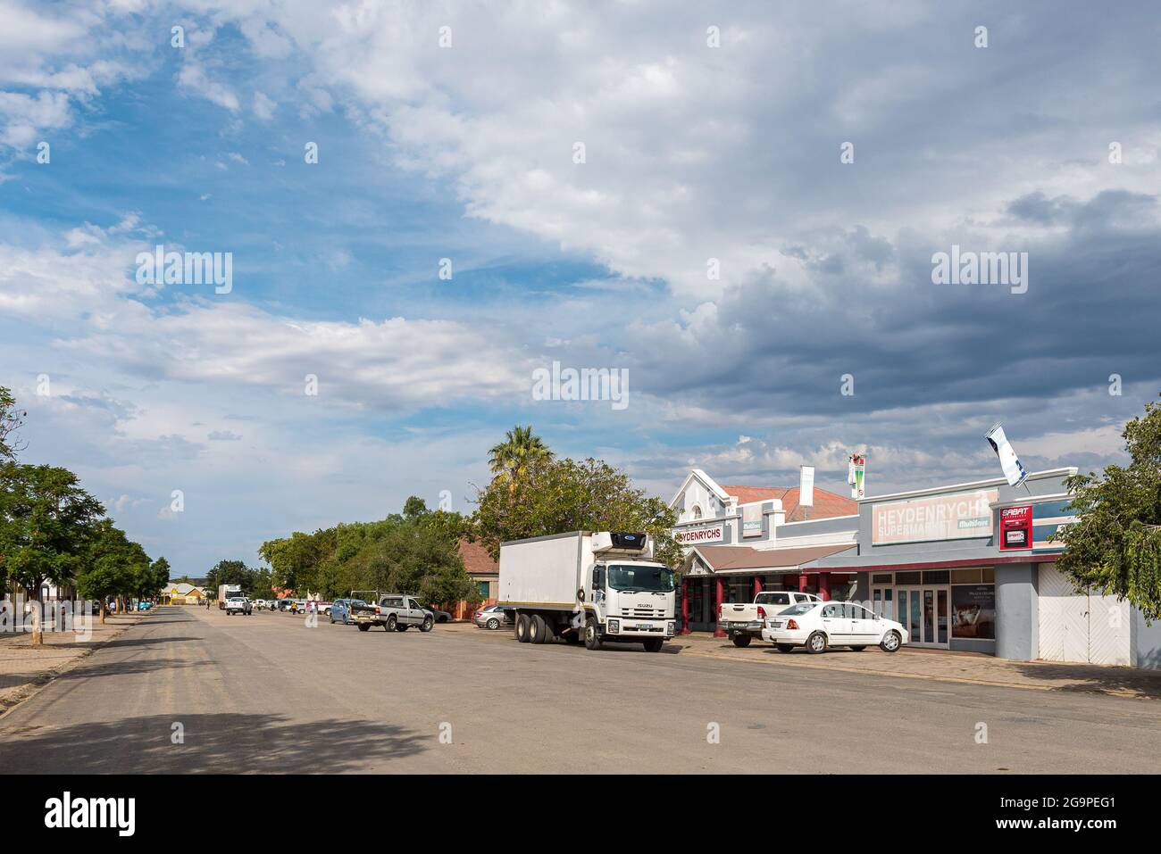 JANSENVILLE, SOUTH AFRICA - APRIL 21, 2021: A street scene, with ...