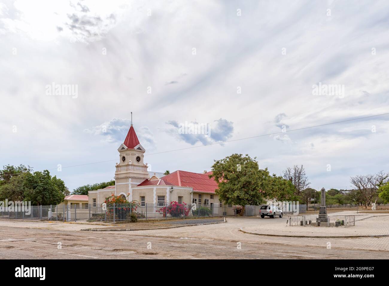 JANSENVILLE, SOUTH AFRICA - APRIL 21, 2021: A street scene, with the ...