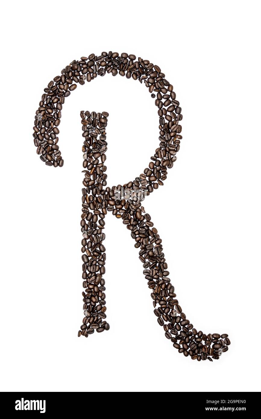 The Letter R made from Coffee Beans Stock Photo - Alamy
