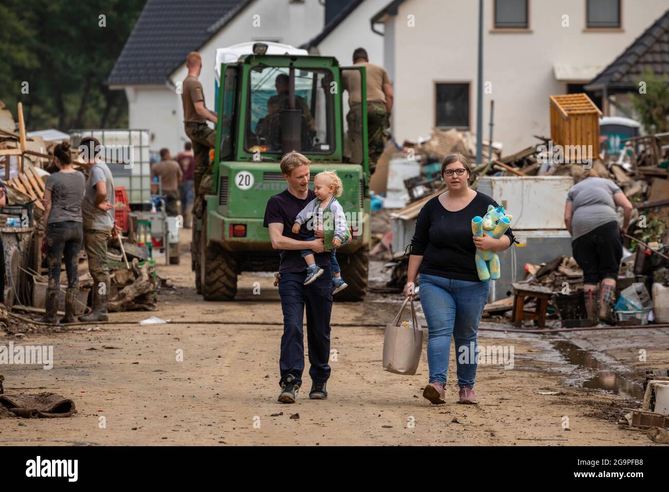 Flood disaster on the Ahr River, as seen here in Ahrbrück in Rheinland ...