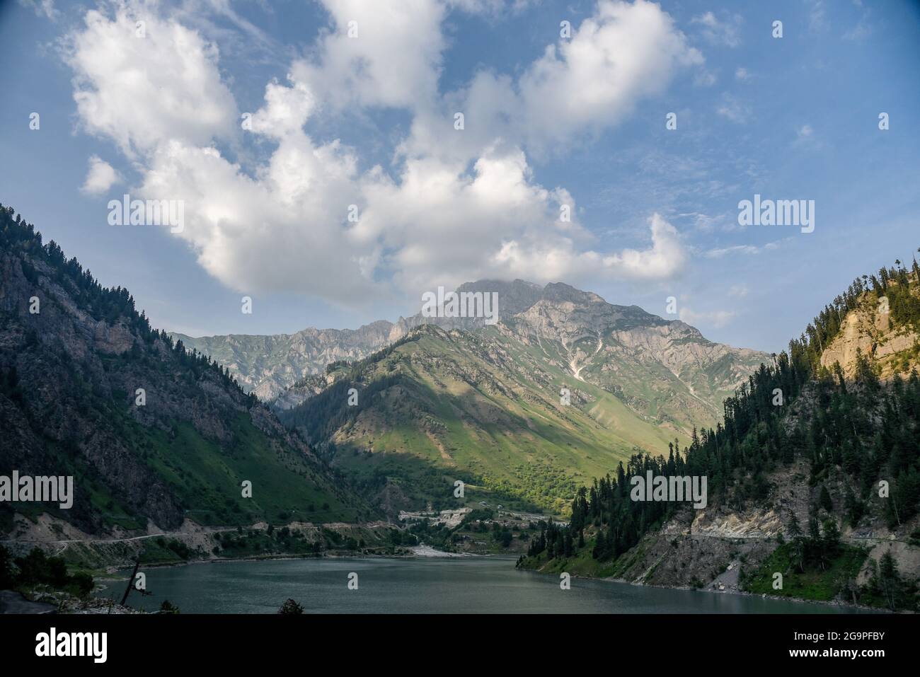 Neelam river flows in between mountains in Tulail. Gurez lies along the ...