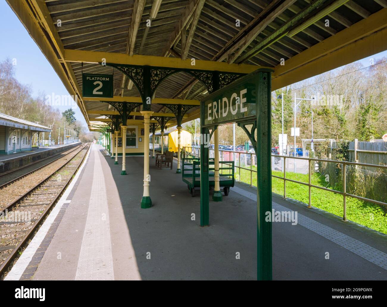The heritage platform side of Eridge Station in East Sussex, UK part of ...