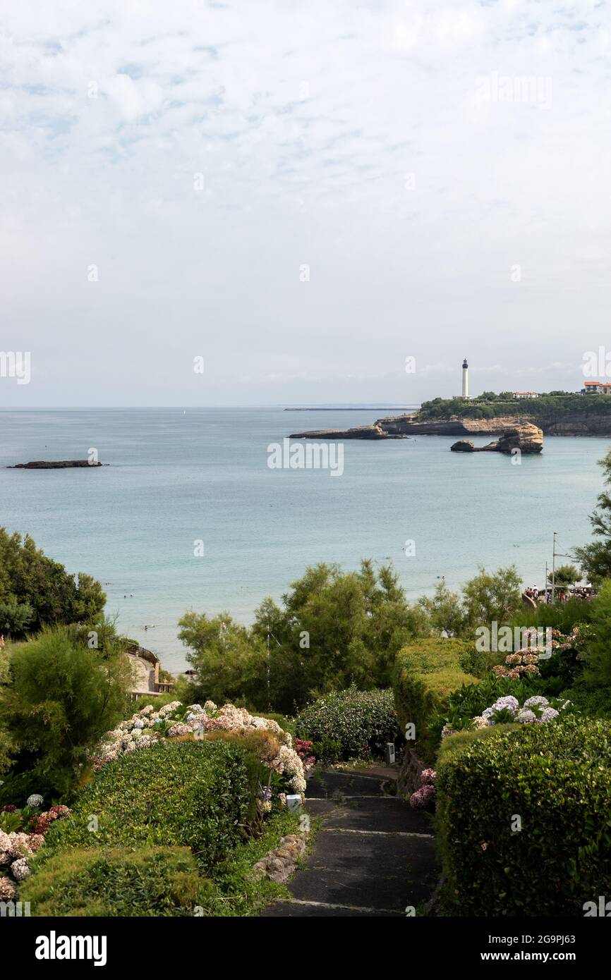 Biarritz lighthouse from far away, France Stock Photo - Alamy