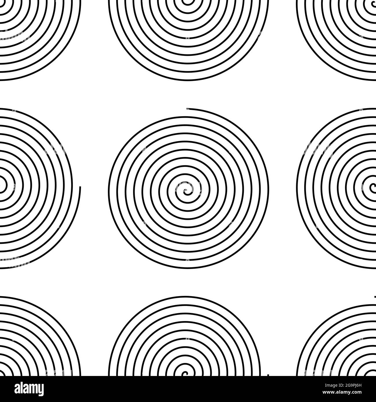 Spiral, swirl, twirl seamless pattern. Volute, helix tileable backdrop ...