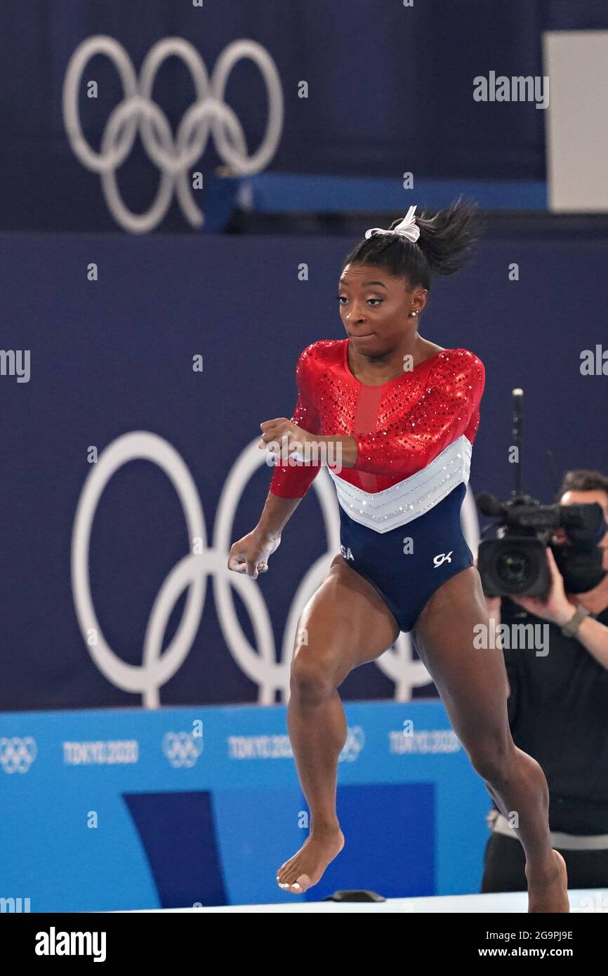 Tokyo, Japan. 27th July, 2021. Simone Biles of the United States ...