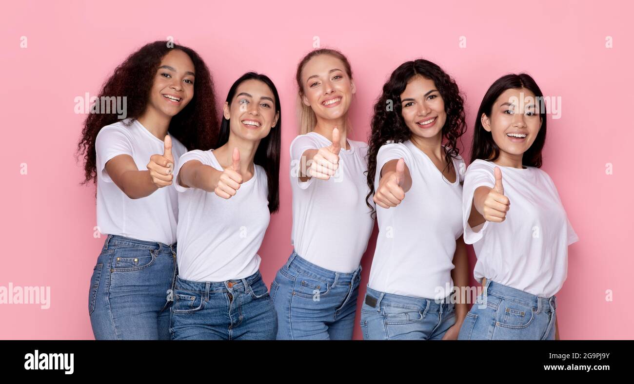 Diverse hands thumbs up hi-res stock photography and images - Alamy