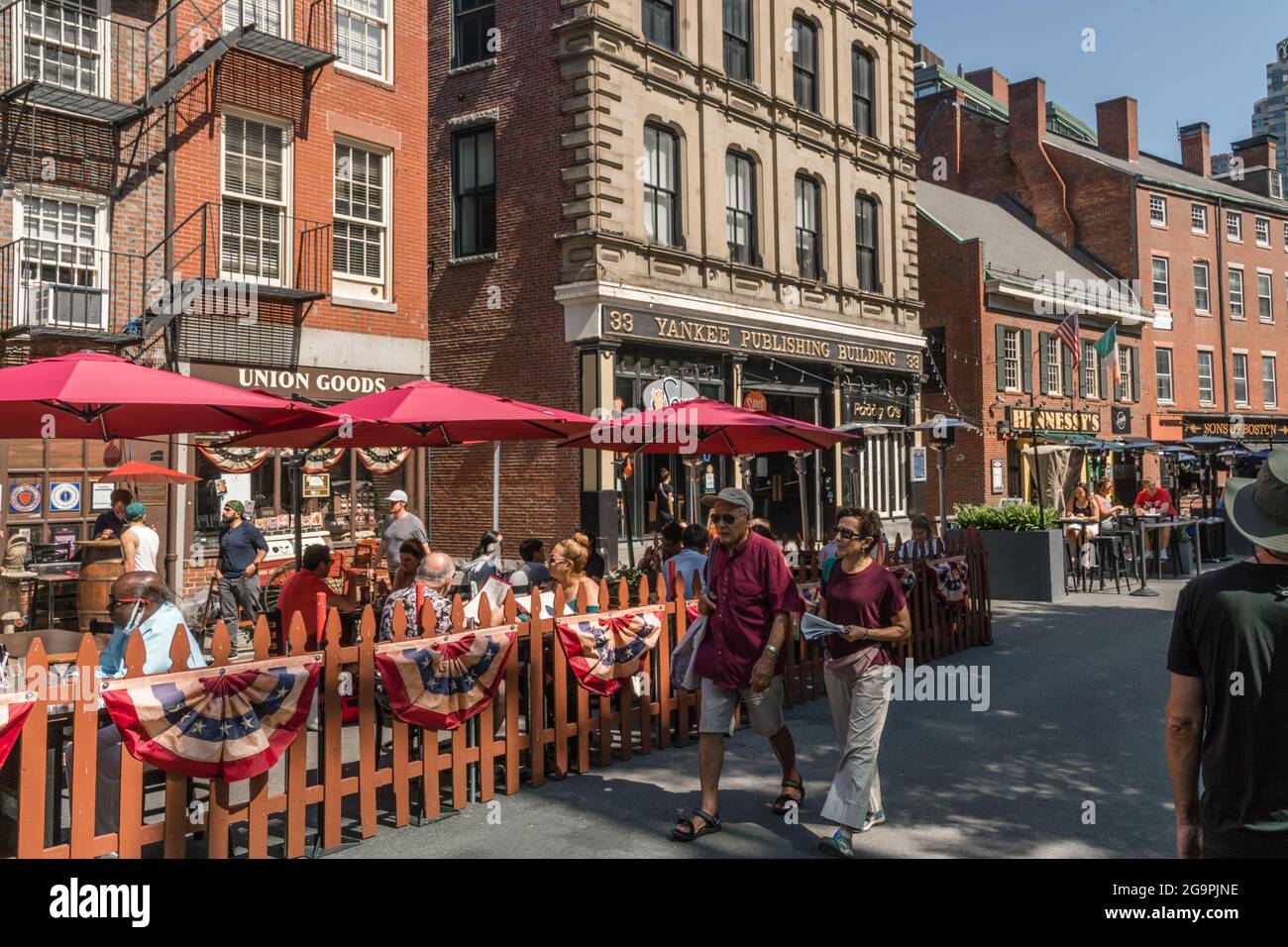 Boston, MA,US-July 24, 2021: Street scene in downtown urban area with ...