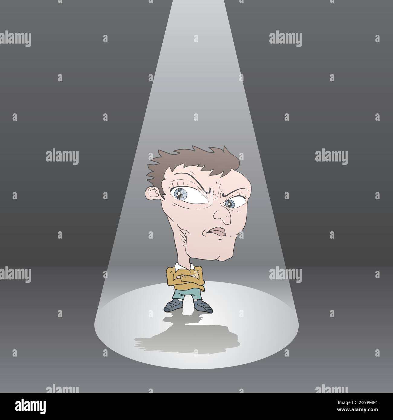 Cartoon man in focus light Stock Vector Image & Art - Alamy