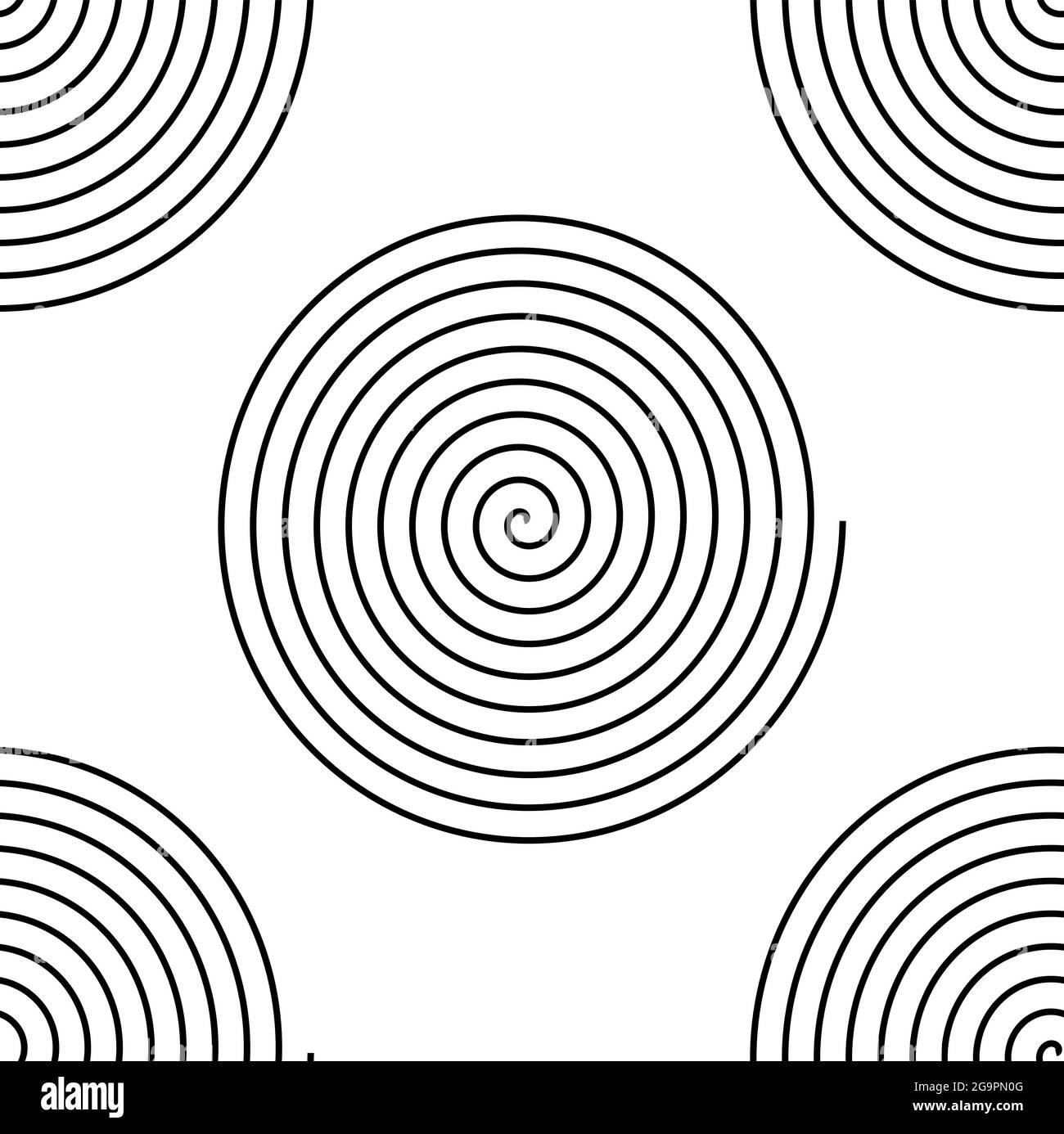 Spiral, swirl, twirl seamless pattern. Volute, helix tileable backdrop ...