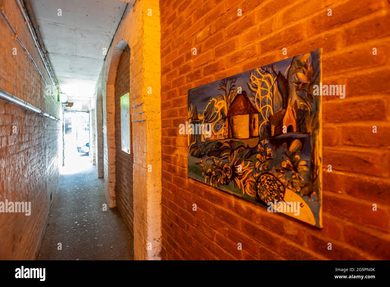 Battle, July 2021: An alleyway lined with art, just off the High Street ...