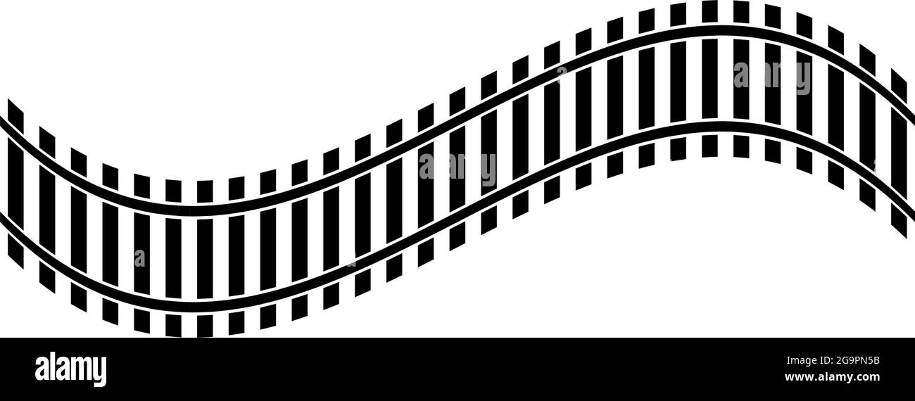 Train track, rail way silhouette element – stock vector illustration ...