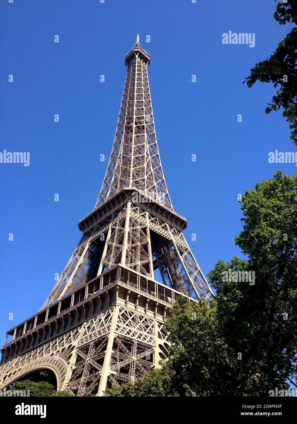 Paris /France./ 09 July 2019/ Eiffel tower on summer sun shine day in ...