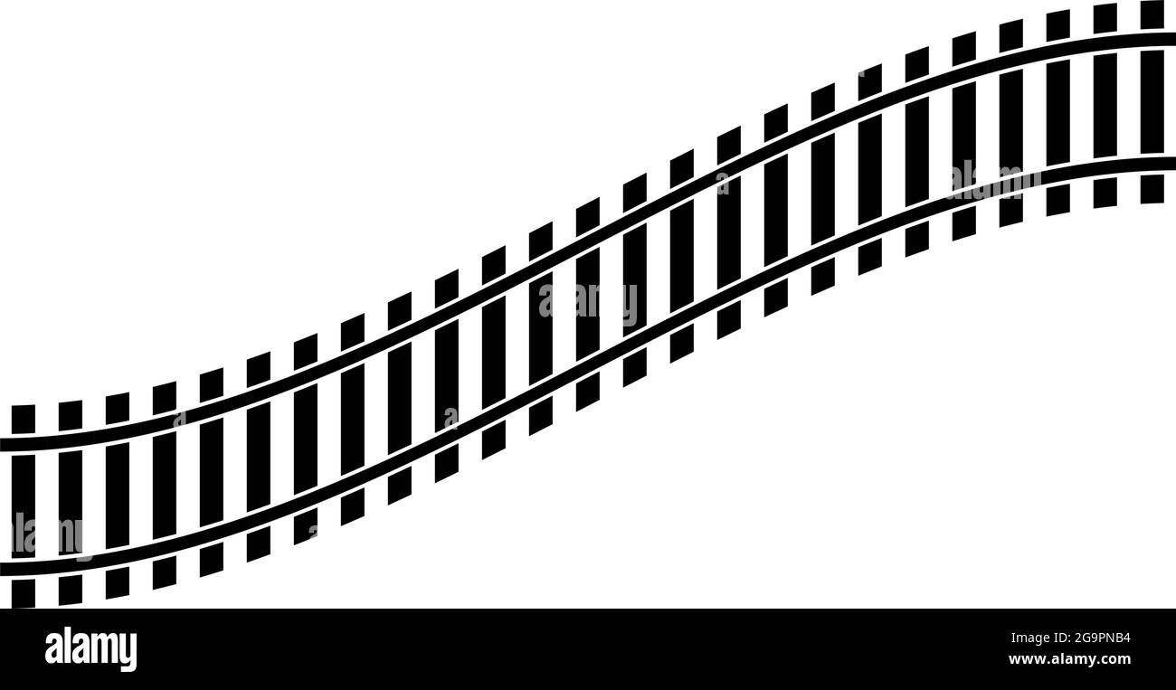 Train track, rail way silhouette element – stock vector illustration ...
