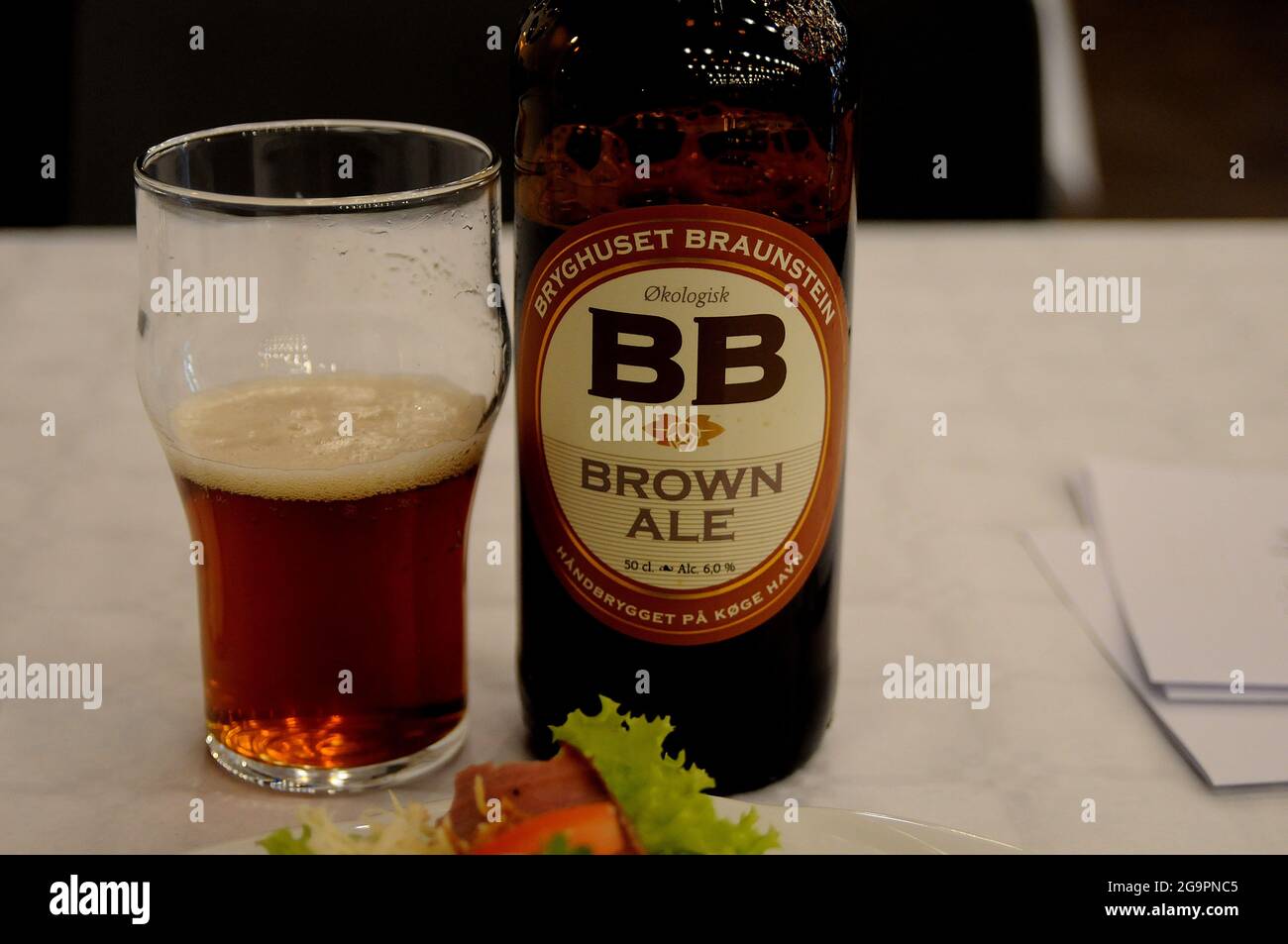 Copenhagen /Denmark./ 02 April 2019/Danish eveing dinner BB brown ale ...