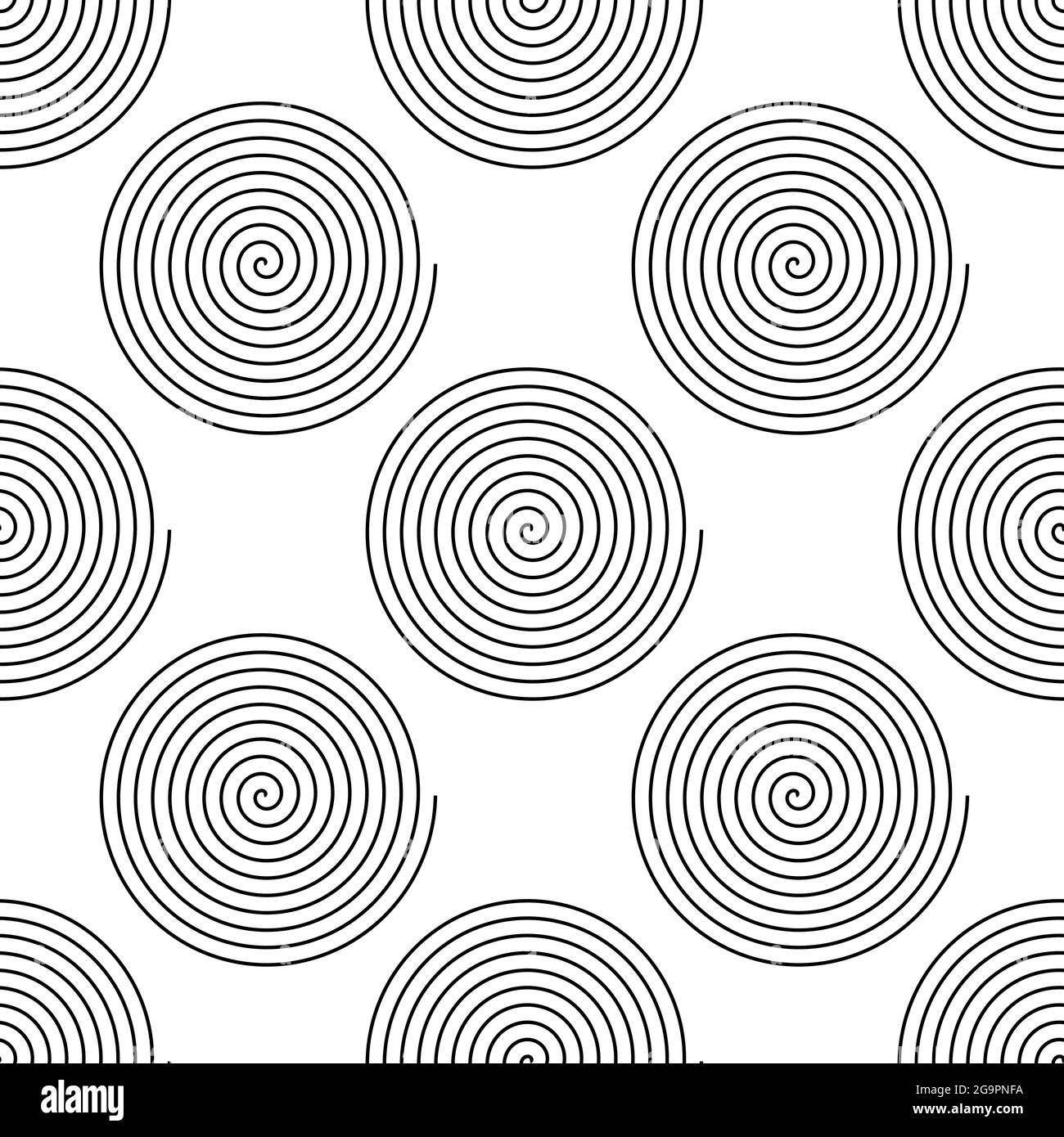 Spiral, swirl, twirl seamless pattern. Volute, helix tileable backdrop ...