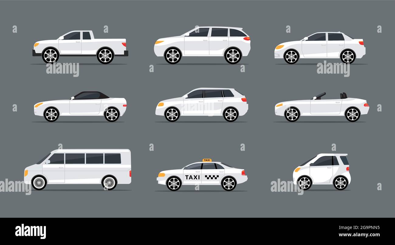Car side view profile vector icon modern sedan bus. Vector car side ...