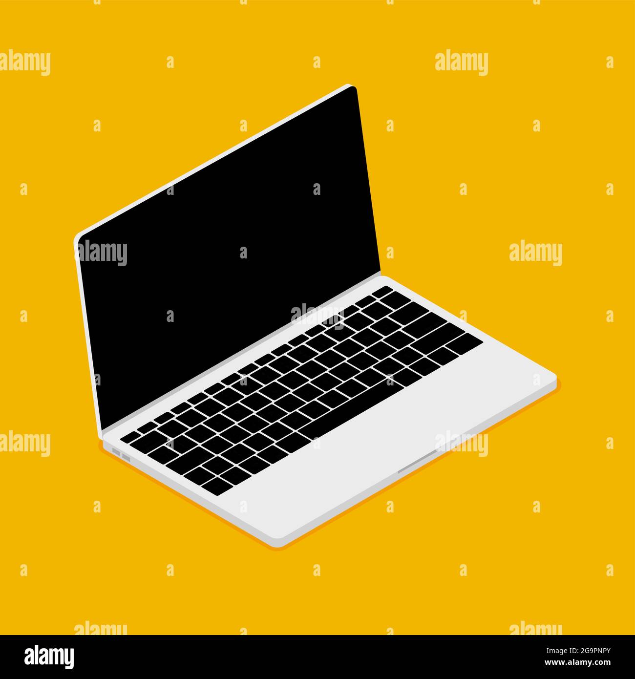 Laptop device isometric mockup vector 3d. Flat notebook perspective ...