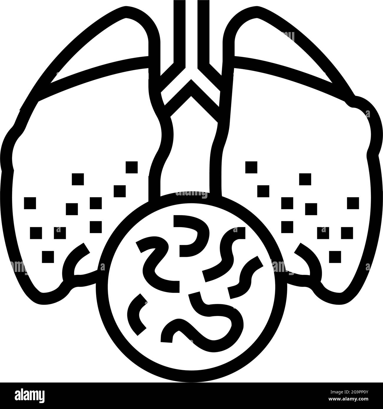 infectious disease tuberculosis line icon vector illustration Stock ...