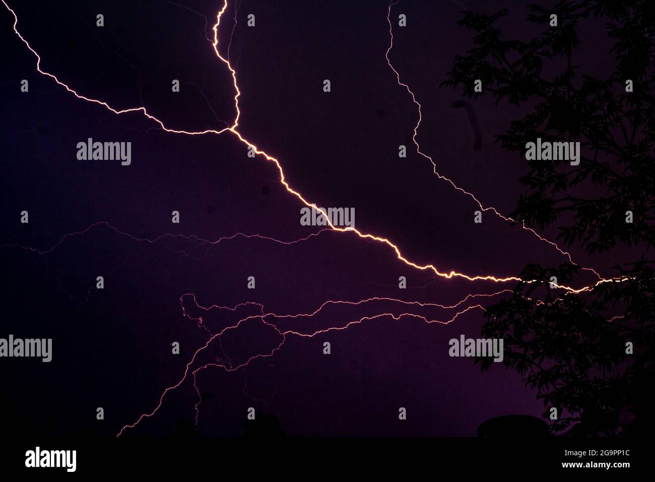 Beautiful shot of lightning at night for wallpaper and background Stock ...