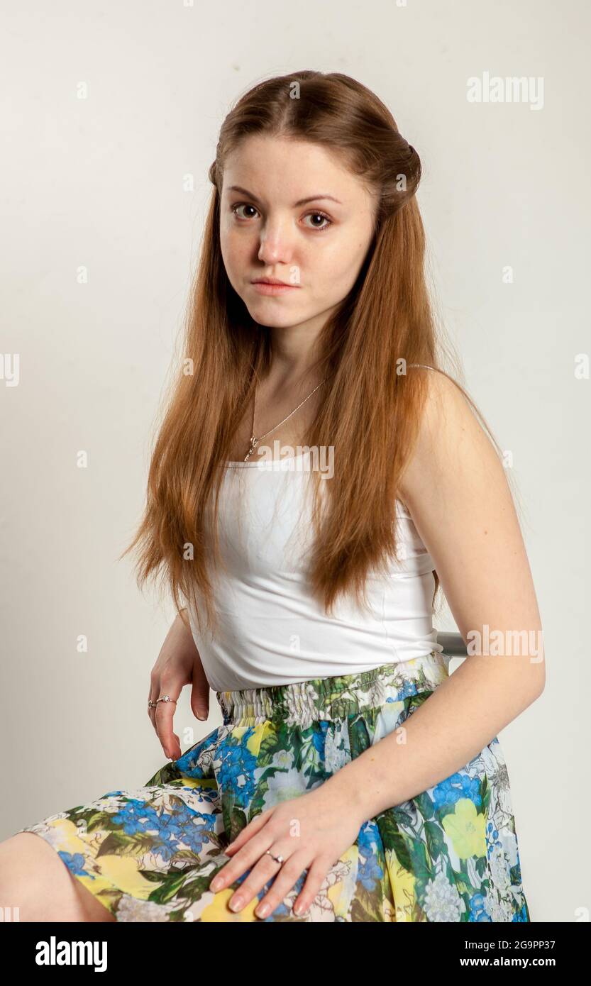 young girl, fashion model, emotions, pretty face, pretty girl Stock ...