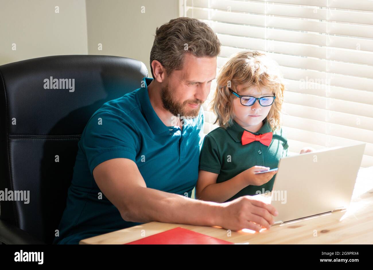 online education on laptop. homeschooling and elearning. back to school ...