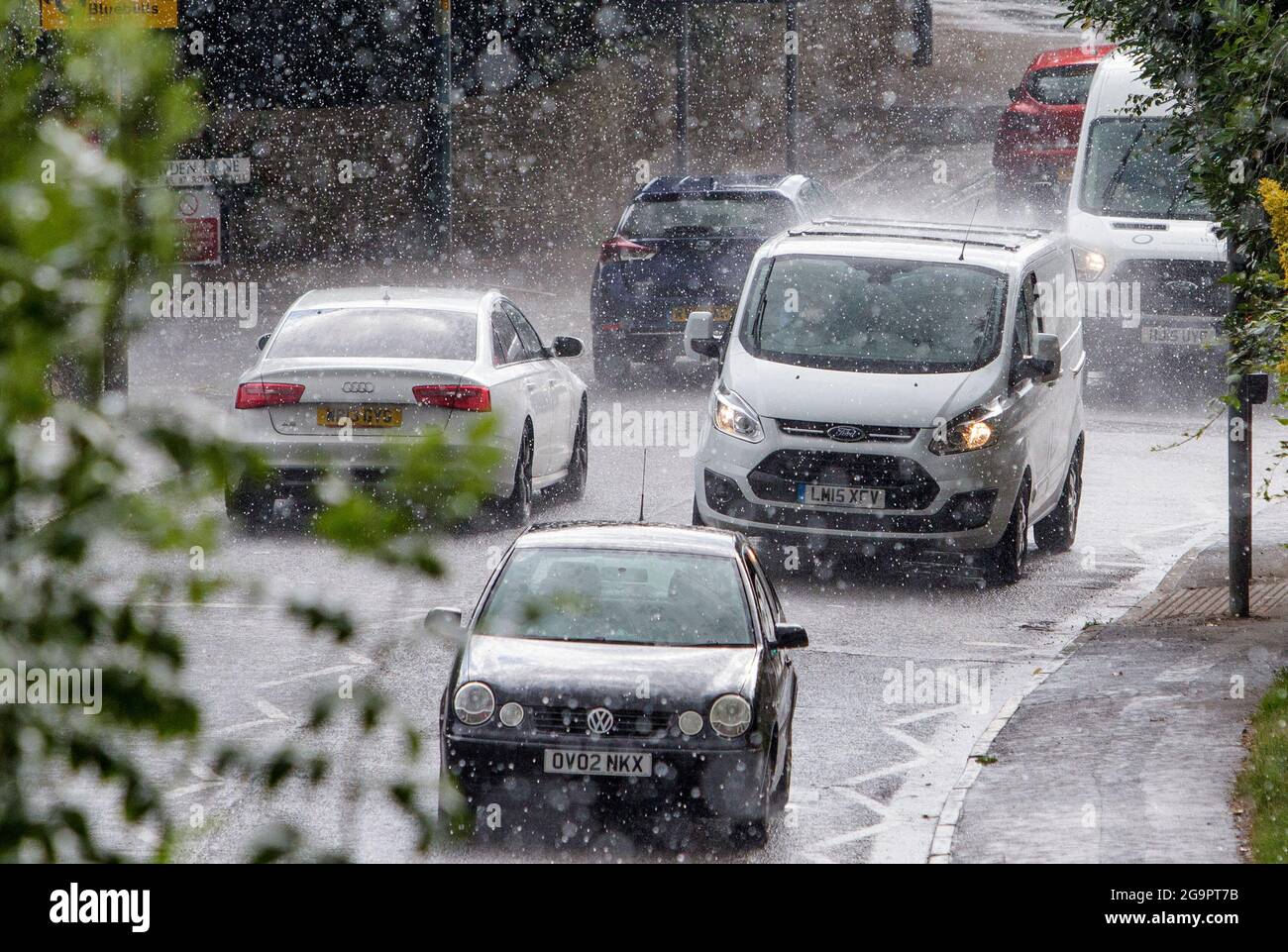 Chippenham, Wiltshire, UK. 27th July, 2021. Drivers are pictured ...