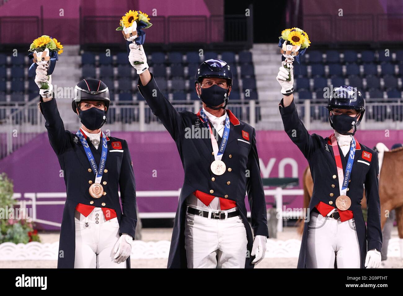 Tokyo, Japan. 27th July, 2021. Britain team group (GBR) Equestrian ...