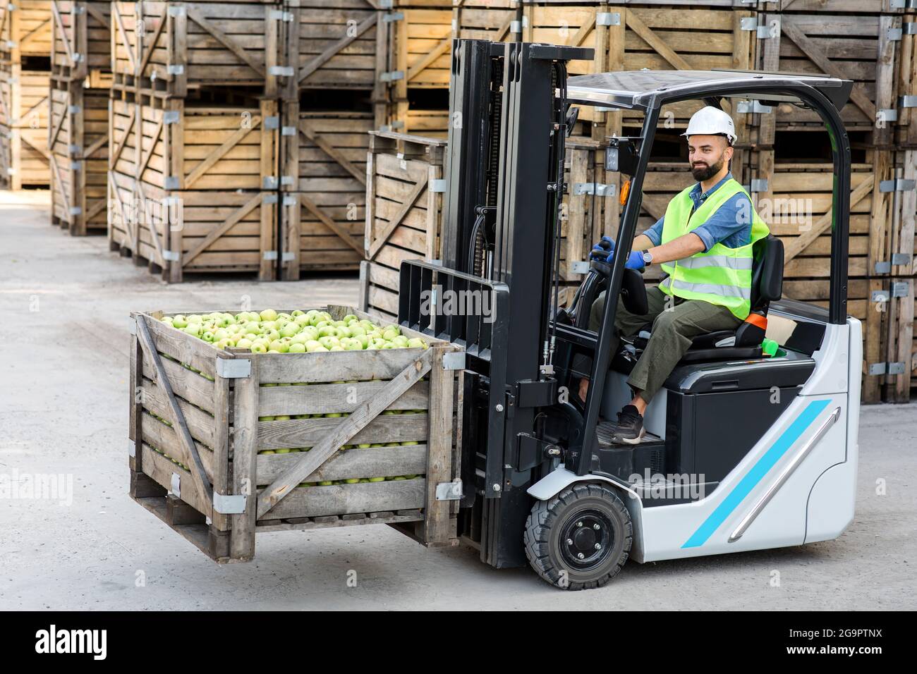 Work in warehouse for production of juices and purees, modern business ...