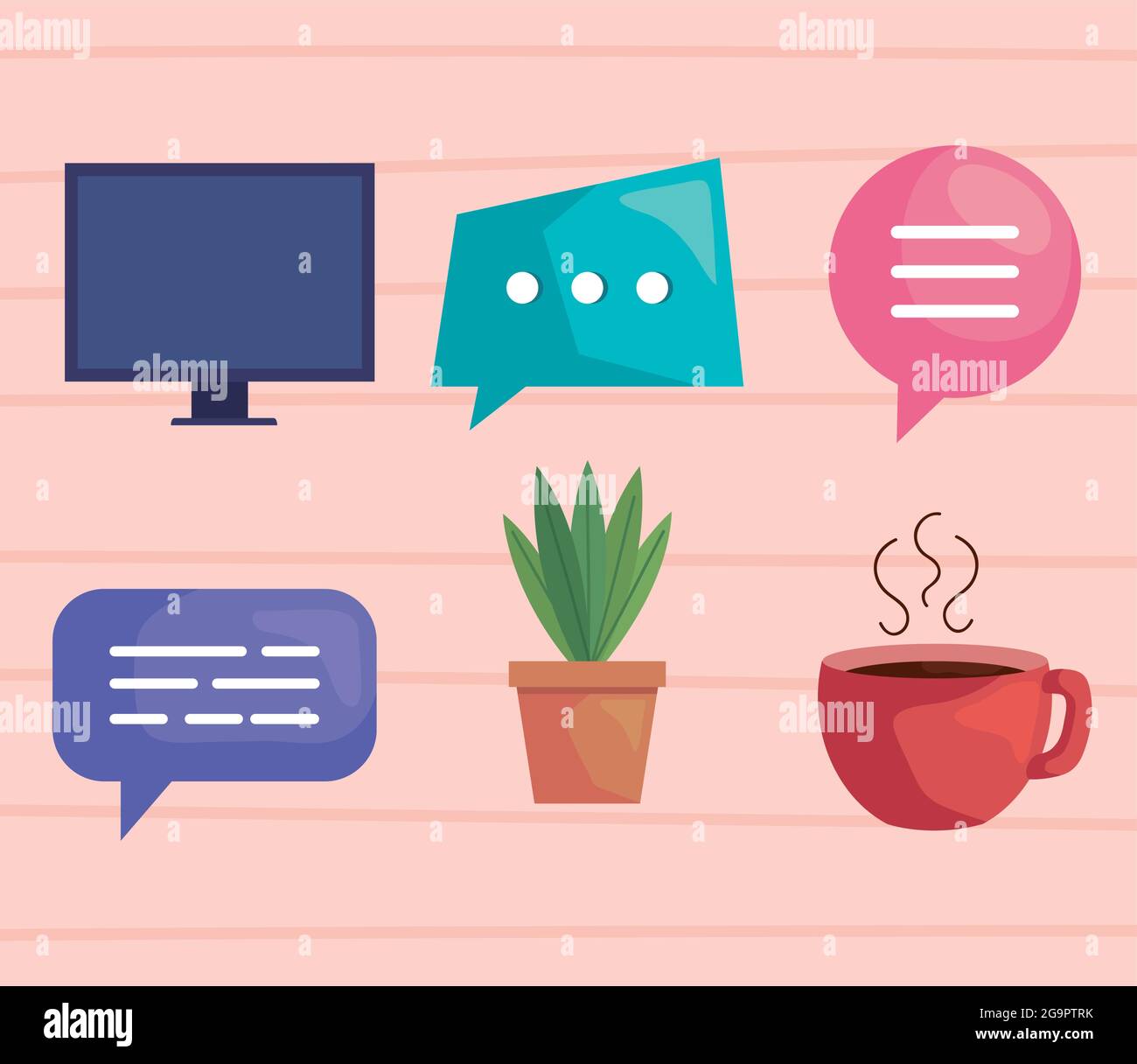 icons of virtual meeting Stock Vector Image & Art - Alamy