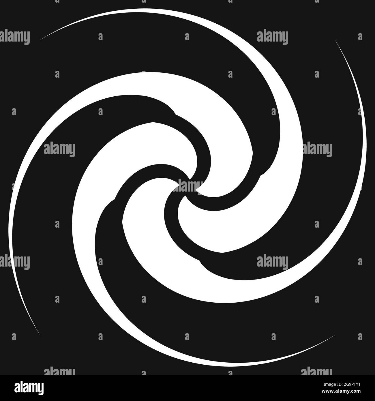 Spiral, swirl, twirl. Volute, helix, eddy and vortex shape. Radial ...