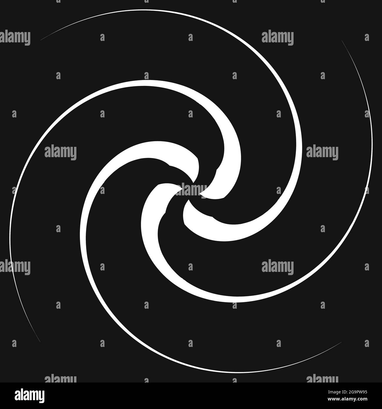Spiral, swirl, twirl. Volute, helix, eddy and vortex shape. Radial ...