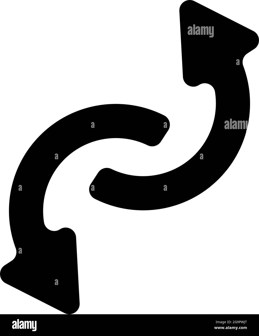 Circular, curved round arrow icon, symbol – stock vector illustration ...