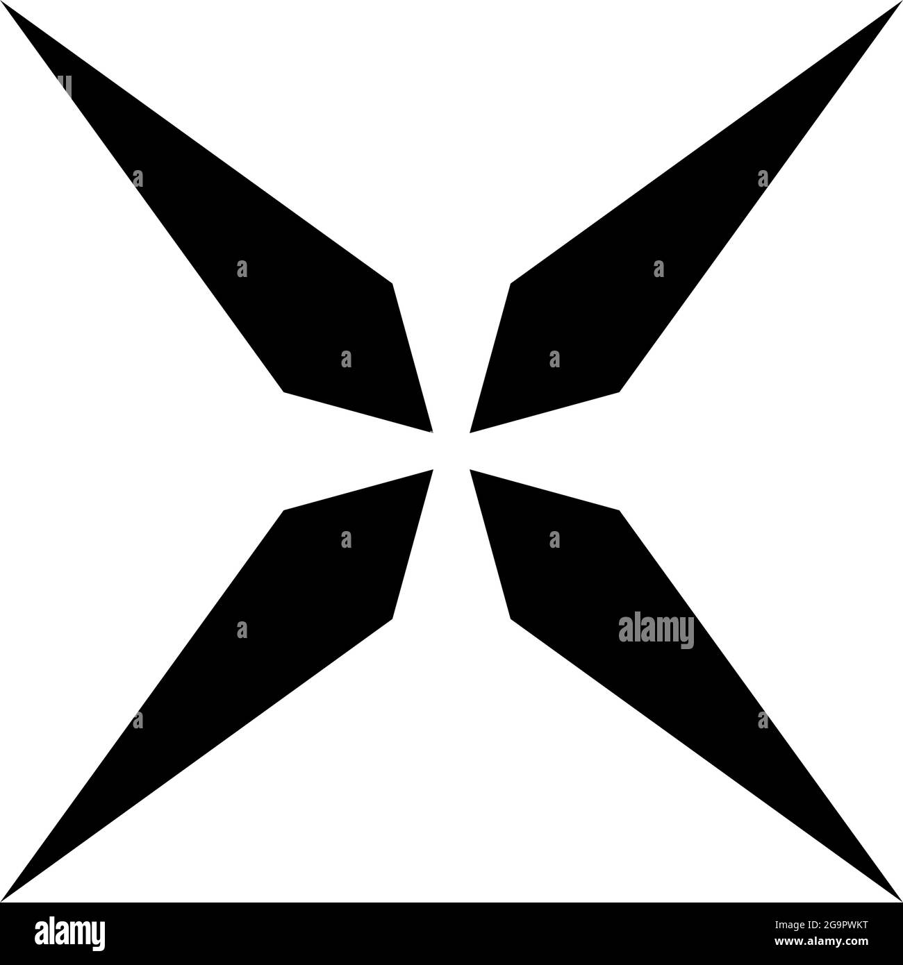 Crystal shape geometric element, icon. Radial, radiating symbol, logo ...