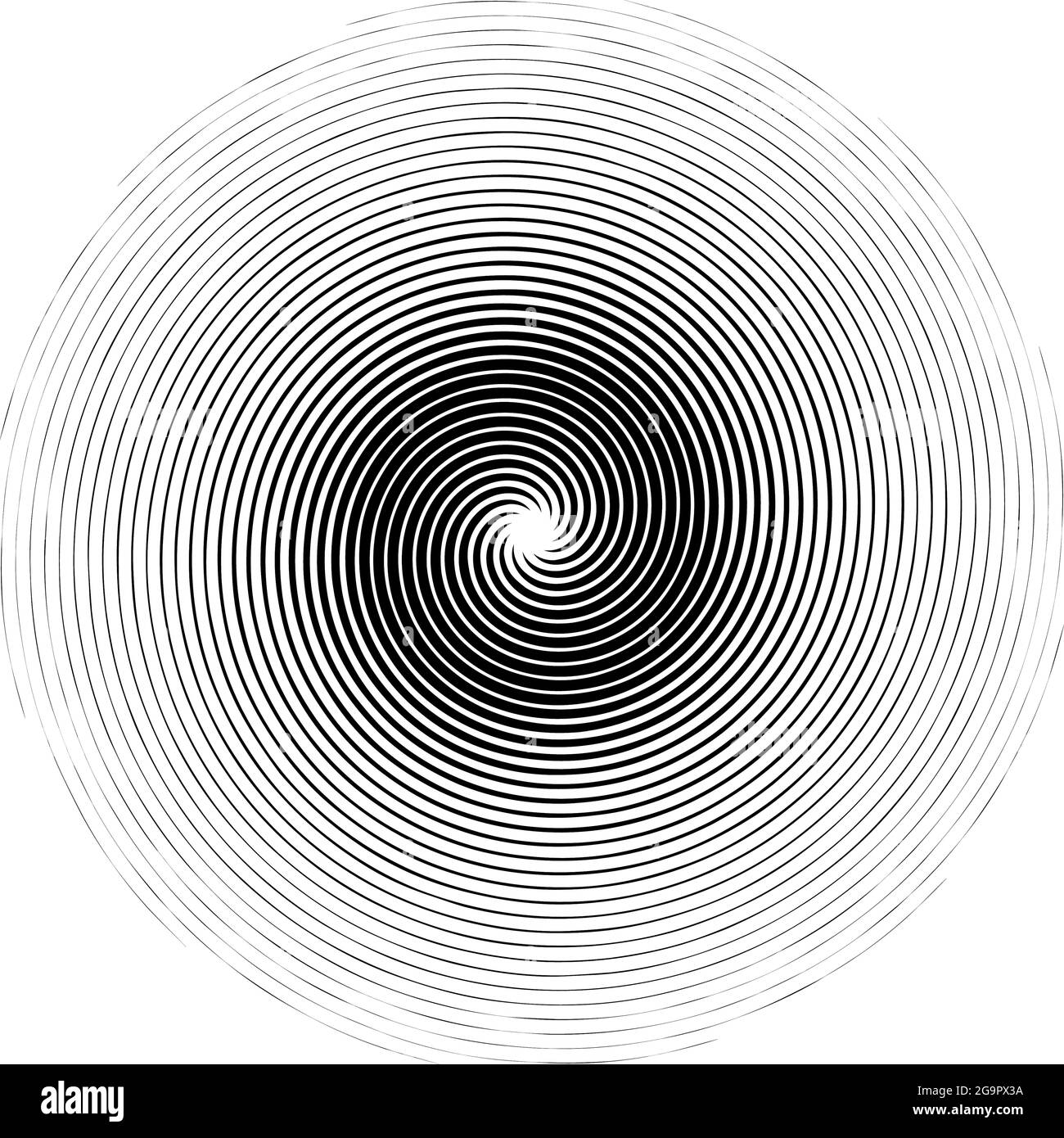 Spiral, swirl, twirl. Volute, helix, eddy and vortex shape. Radial ...