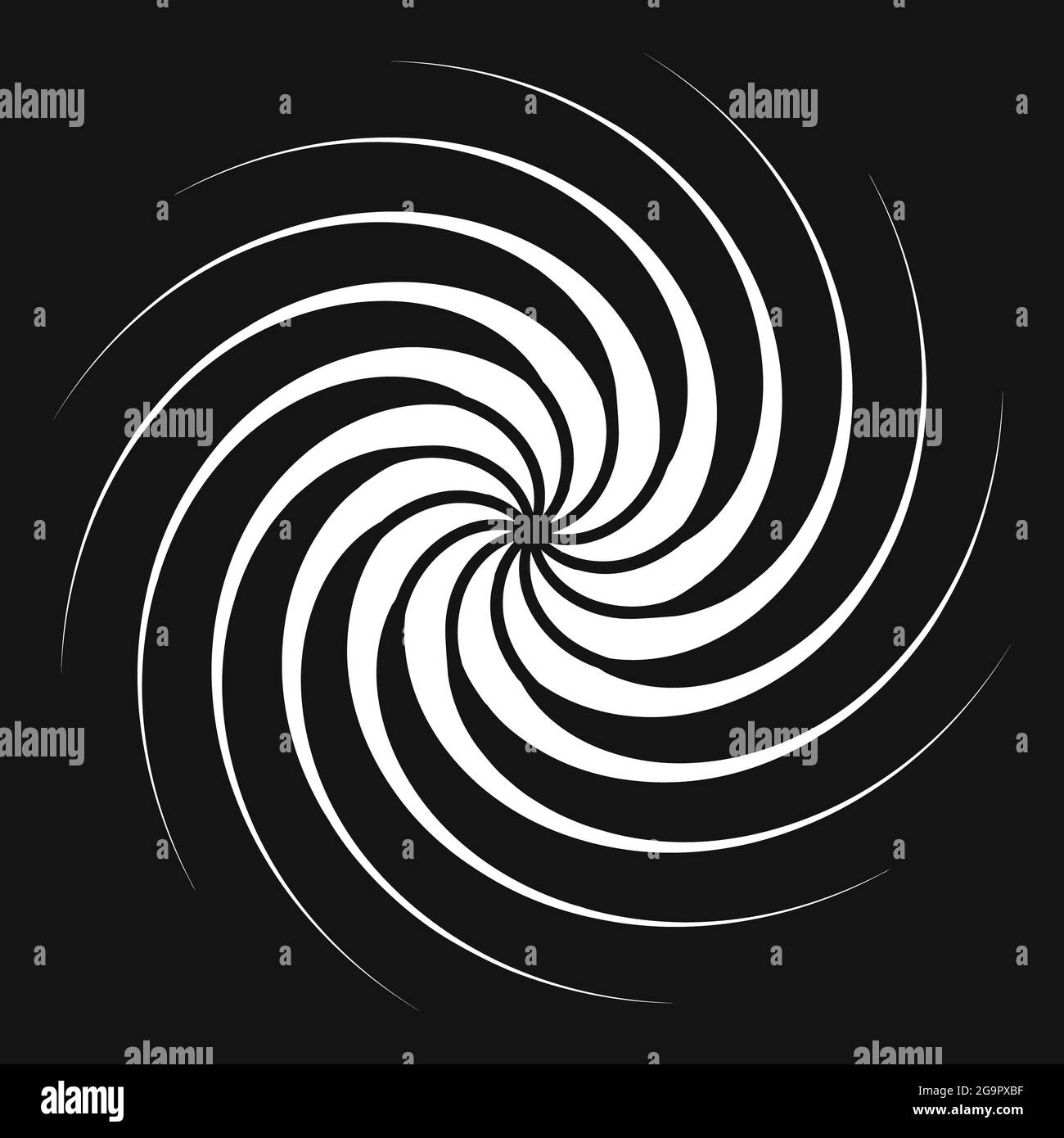 Spiral, swirl, twirl. Volute, helix, eddy and vortex shape. Radial ...