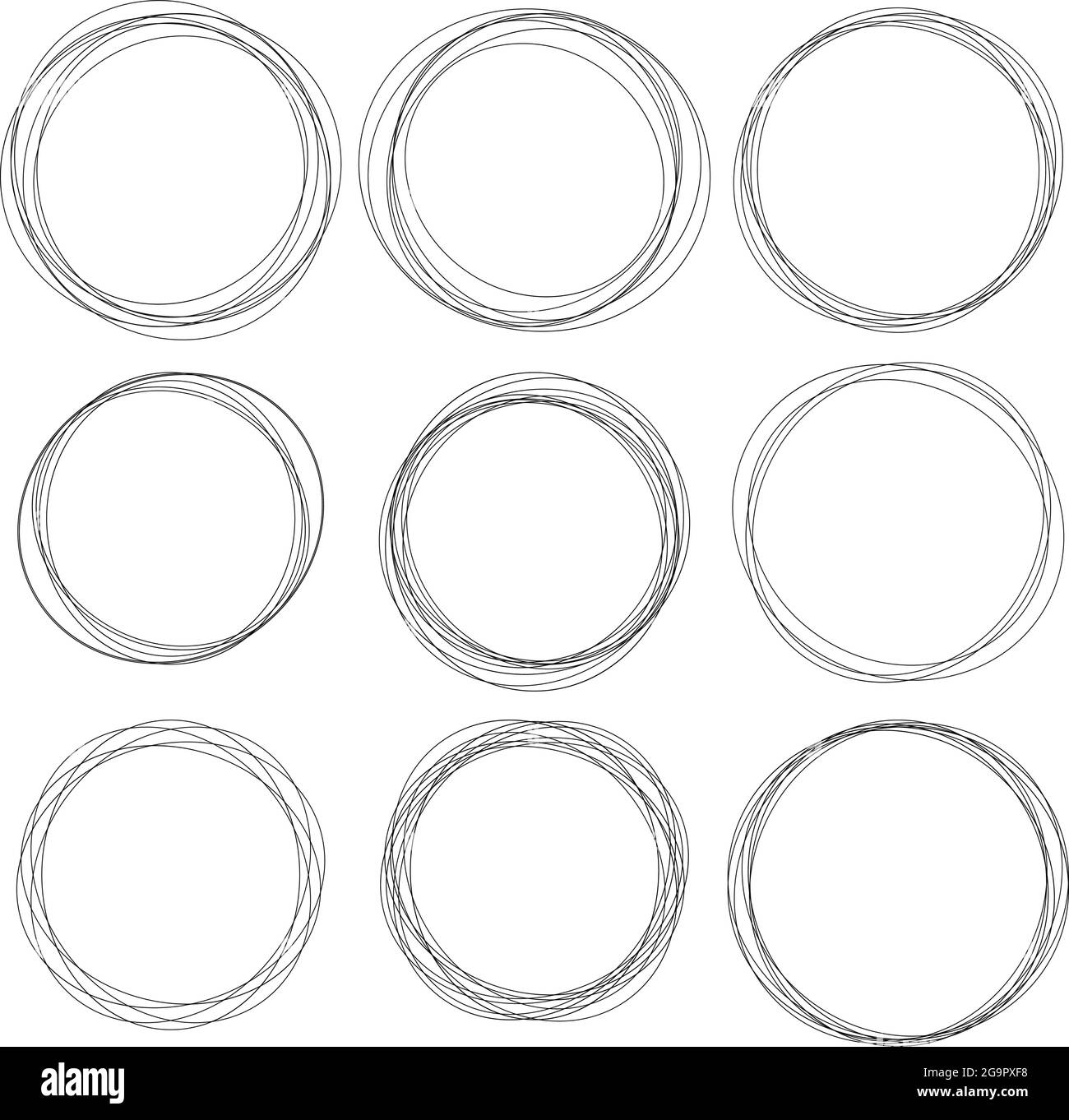 Scribble, doodle, sketchy and sketch circles – stock vector ...