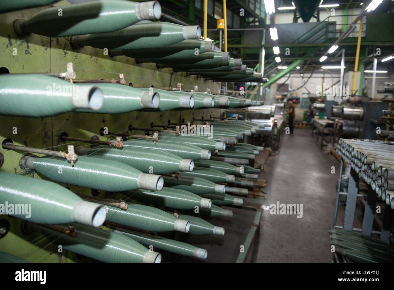 Production of nylon thread in a factory Stock Photo - Alamy