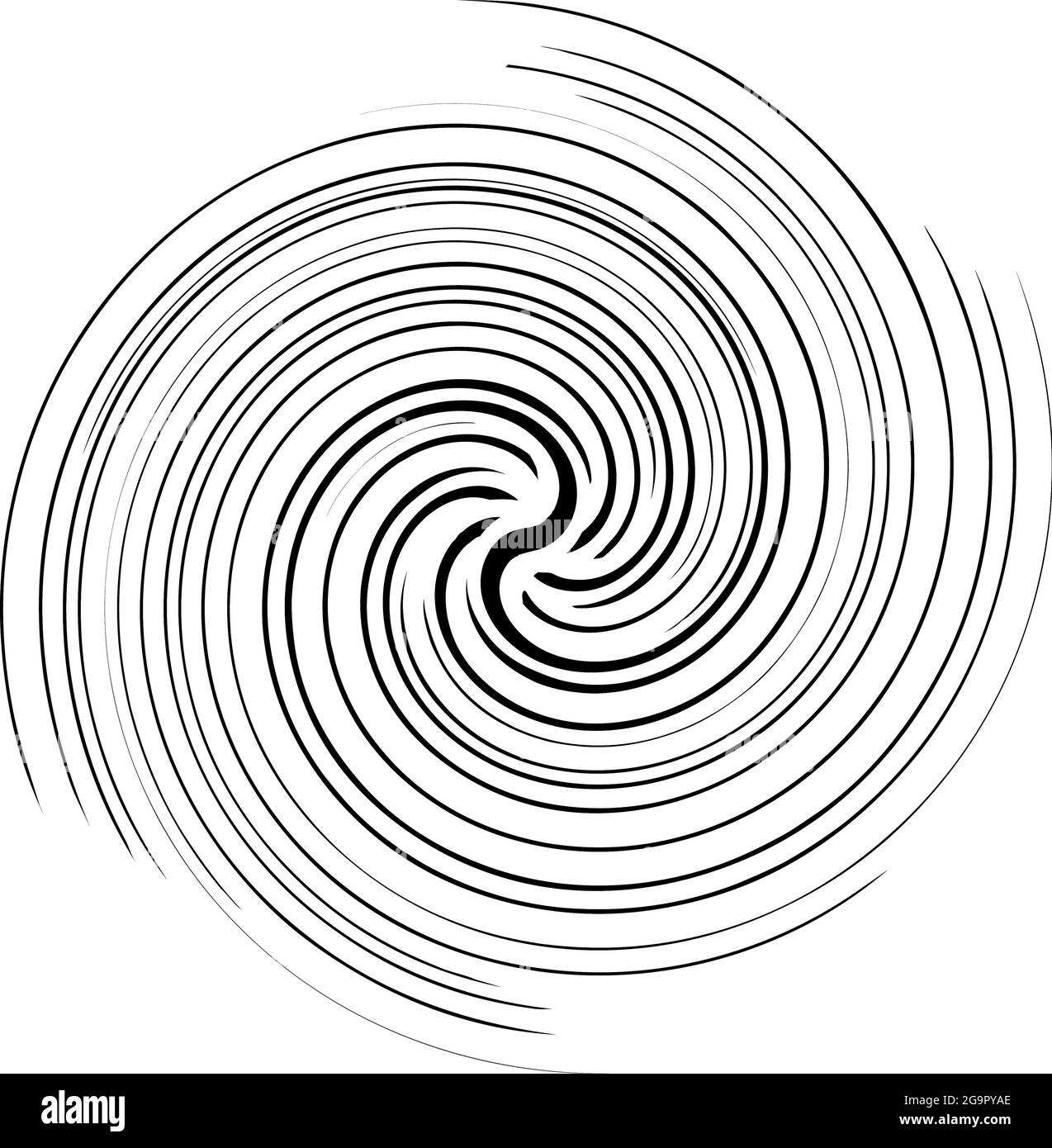 Spiral, swirl, twirl element. Volute, helix, vortex, ripple shape ...