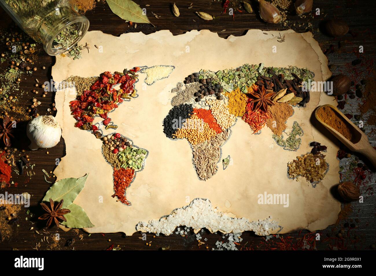 Spices india map hi-res stock photography and images - Alamy