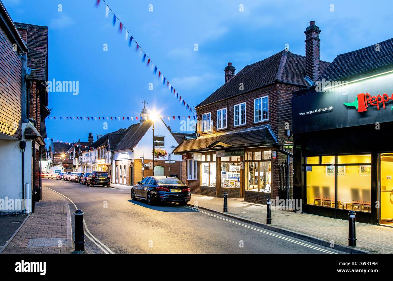 Burnham Village at Night Berks UK Stock Photo - Alamy