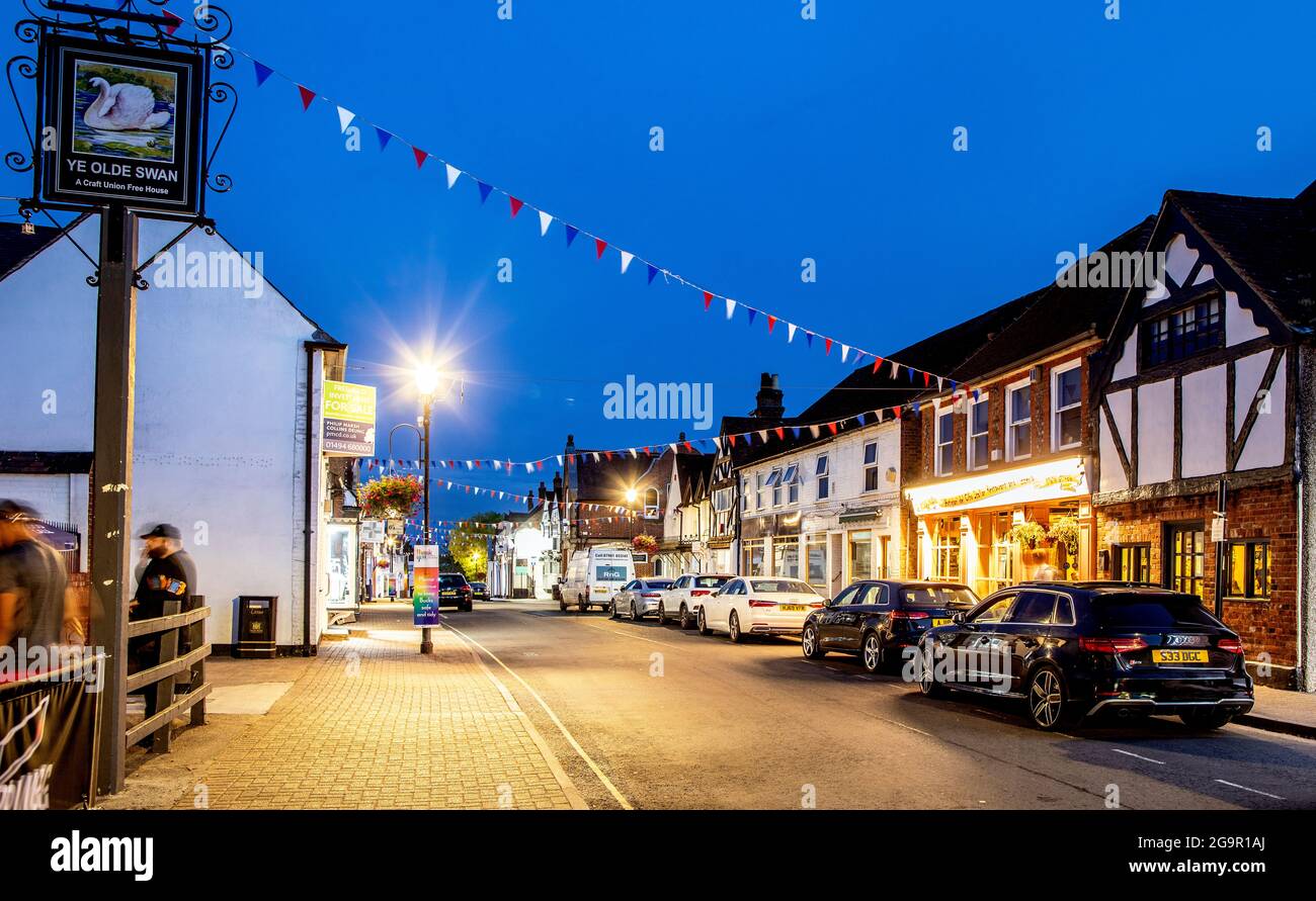 Burnham Village at Night Berks UK Stock Photo - Alamy