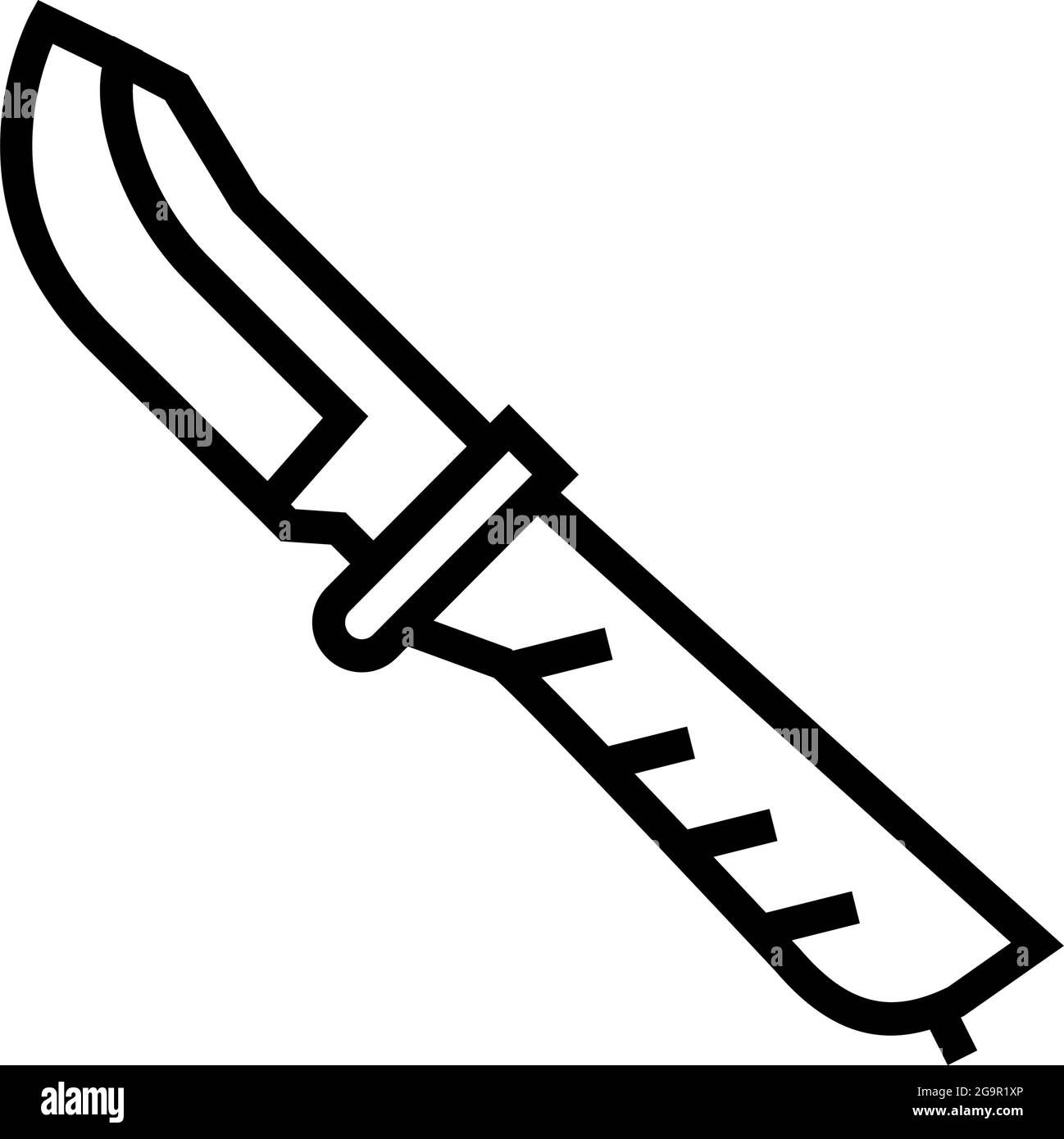 hunting knife line icon vector. hunting knife sign. isolated contour ...