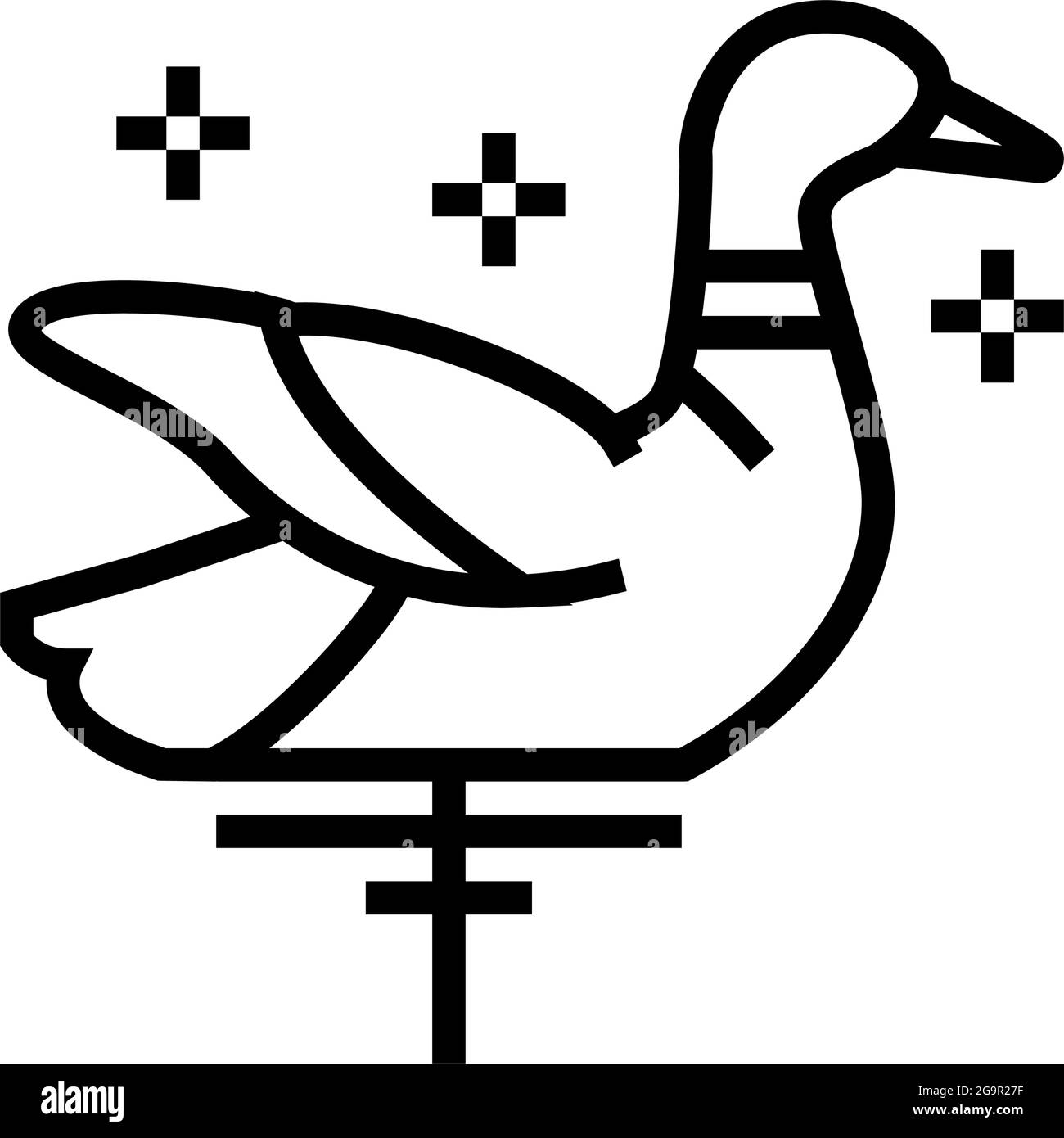 stuffed decoy for duck line icon vector illustration Stock Vector Image ...