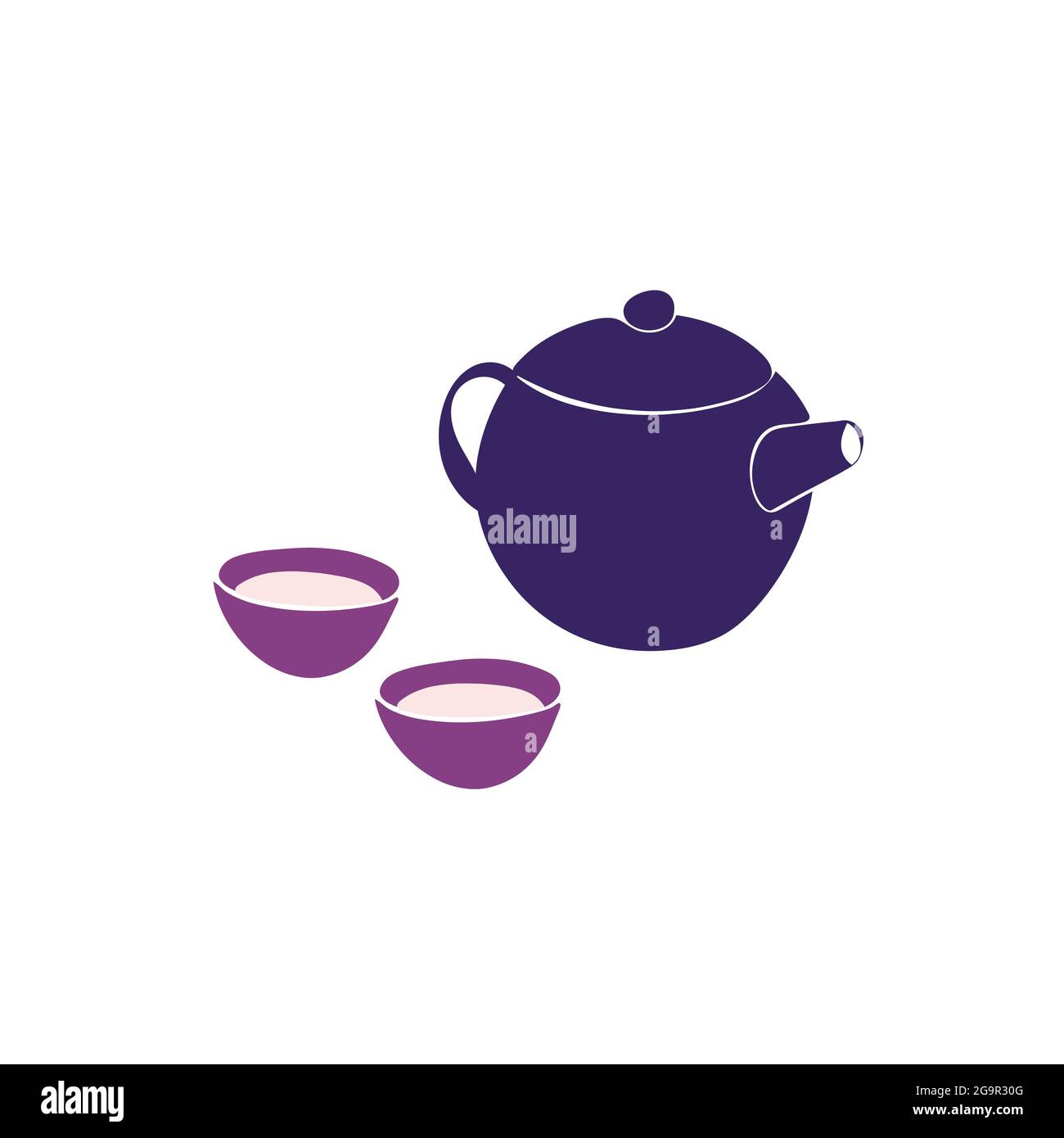 Teapot and cups for chinese tea ceremony illustration Stock Vector ...