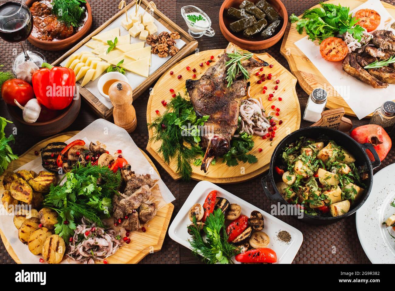 georgian national food. menu. georgian cuisine restaurant Stock Photo ...