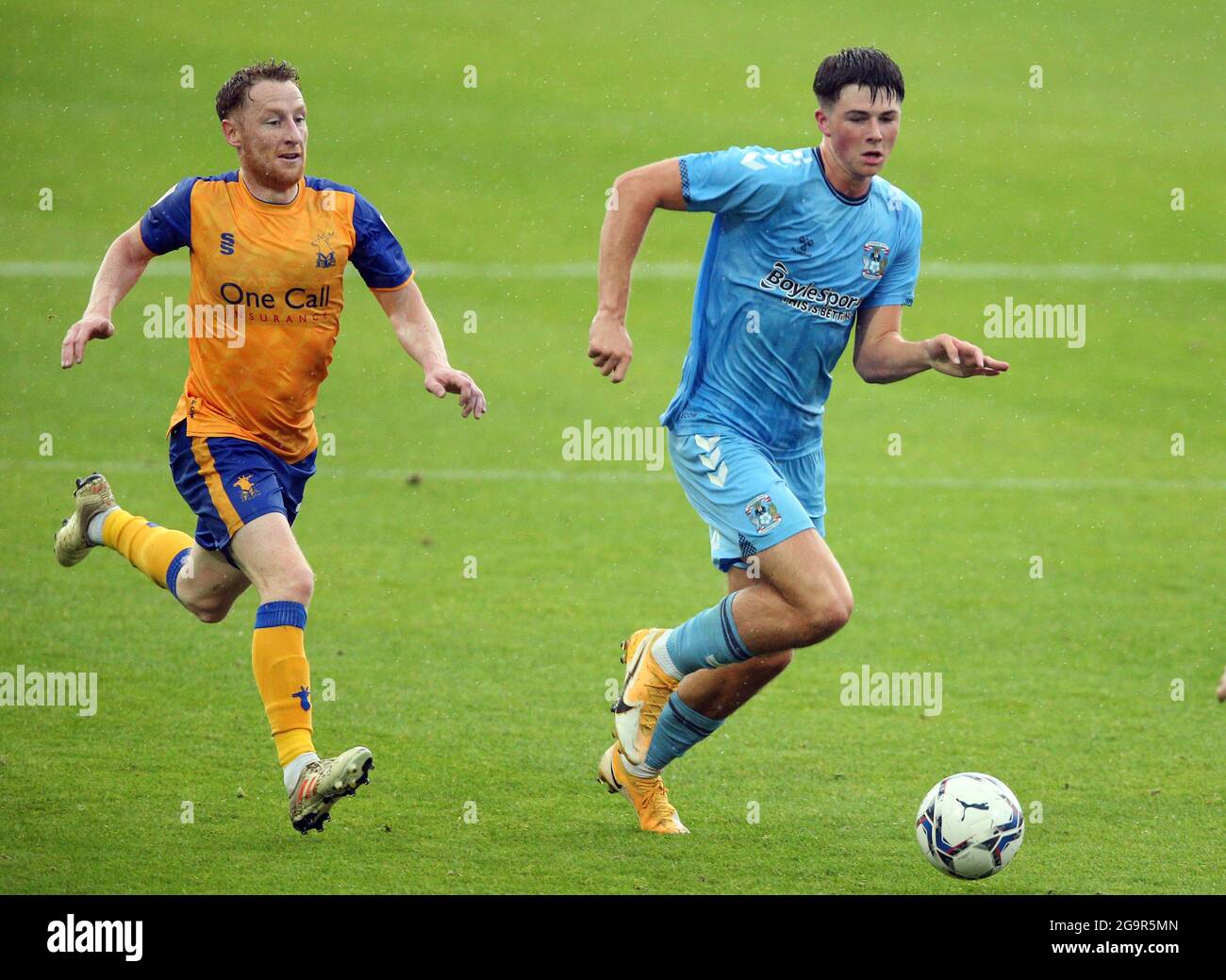 Coventry City's Ryan Howley (right) during the pre-season friendly ...