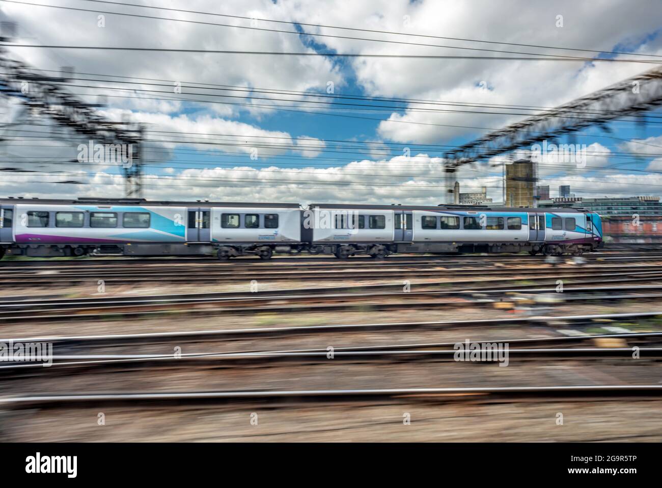 Manchester, July 14th2021: Train approaching Manchester Piccadilly ...
