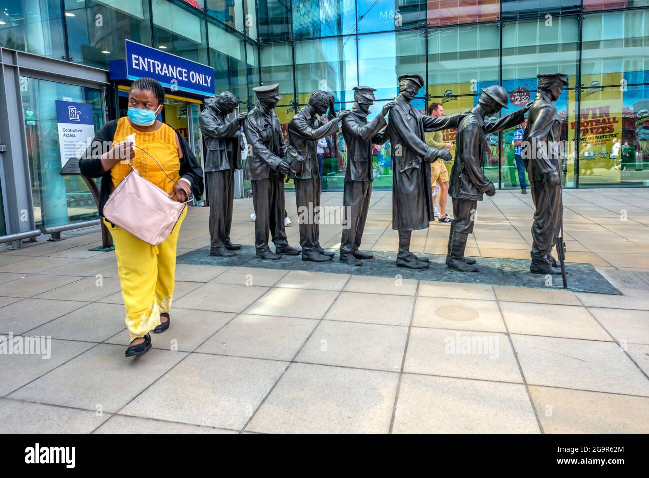 Manchester, July 14th2021: Sculpture outside Manchester Piccadilly ...