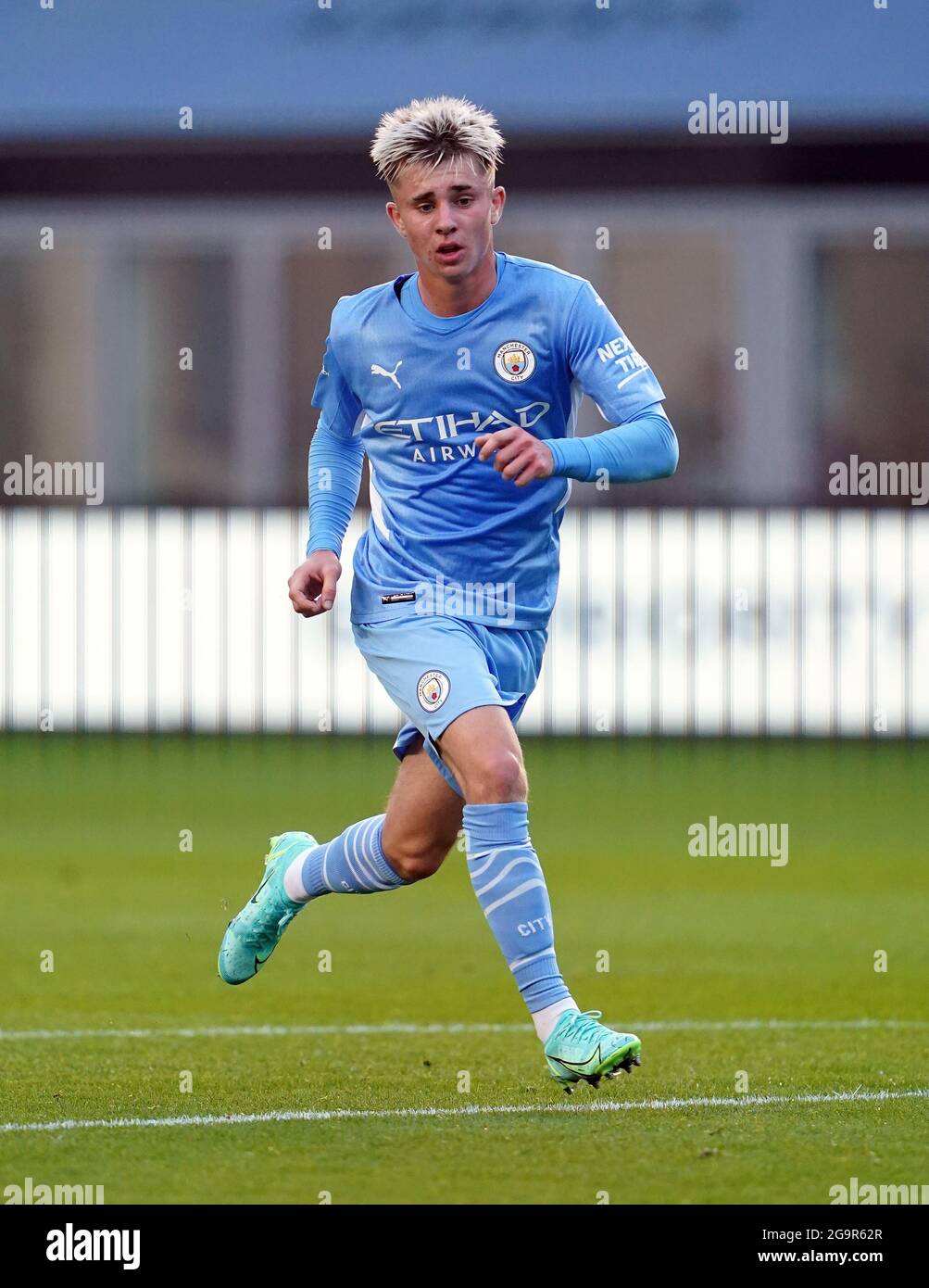 Manchester City's Ben Knight during the pre-season friendly match at the Academy Stadium ...